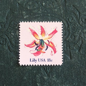 10 Lily Stamps, Unused Postage Stamps, 18 Cent Stamps, Pink Stamps ...