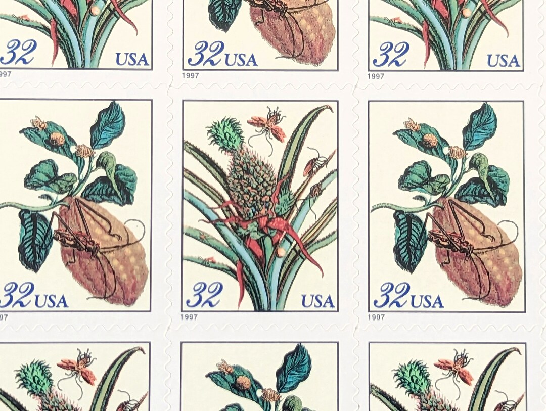 Sheet of 20 Botanical Prints by Maria Sibylla Merian Postage Stamps, 32 ...