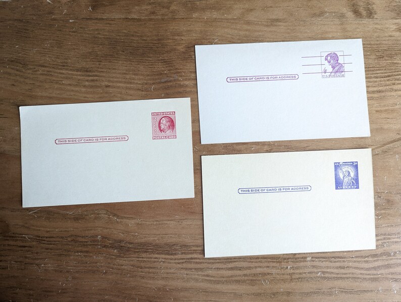 Unused Government Postal Cards, 2, 3, 4 Cent Stamped Postcards ...
