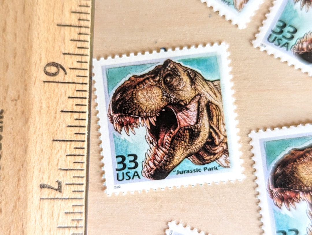 5 Jurassic Park Stamps, 33 Cent, 1998-2000, 1990s Celebrate the Century ...