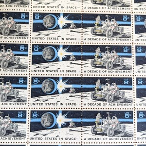 Sheet of 50 United States in Space, Decade of Achievement 8 Cent 1971 ...