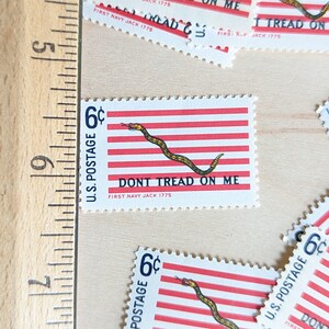 10 Dont Tread on Me First Navy Jack Stamps, Vintague Unused USPS 6 Cent ...