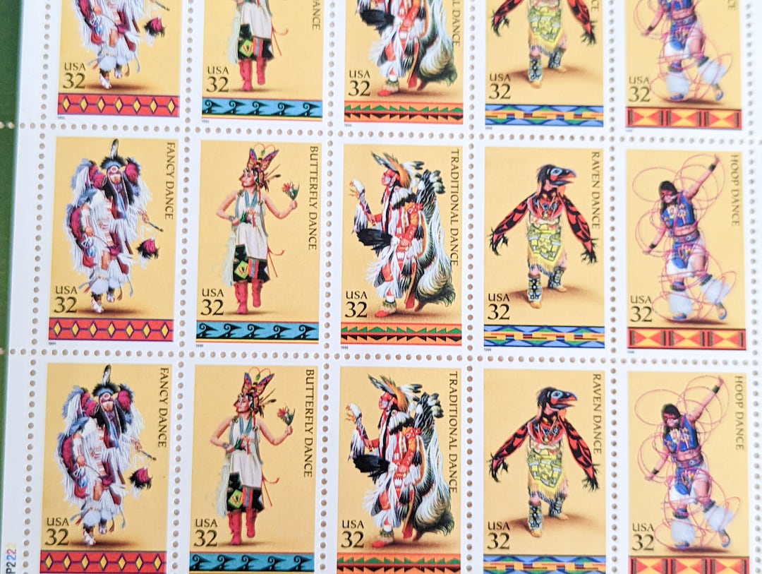 American Indian Dances Stamp Sheet of 20, 1995 Unused 32 Cent US ...