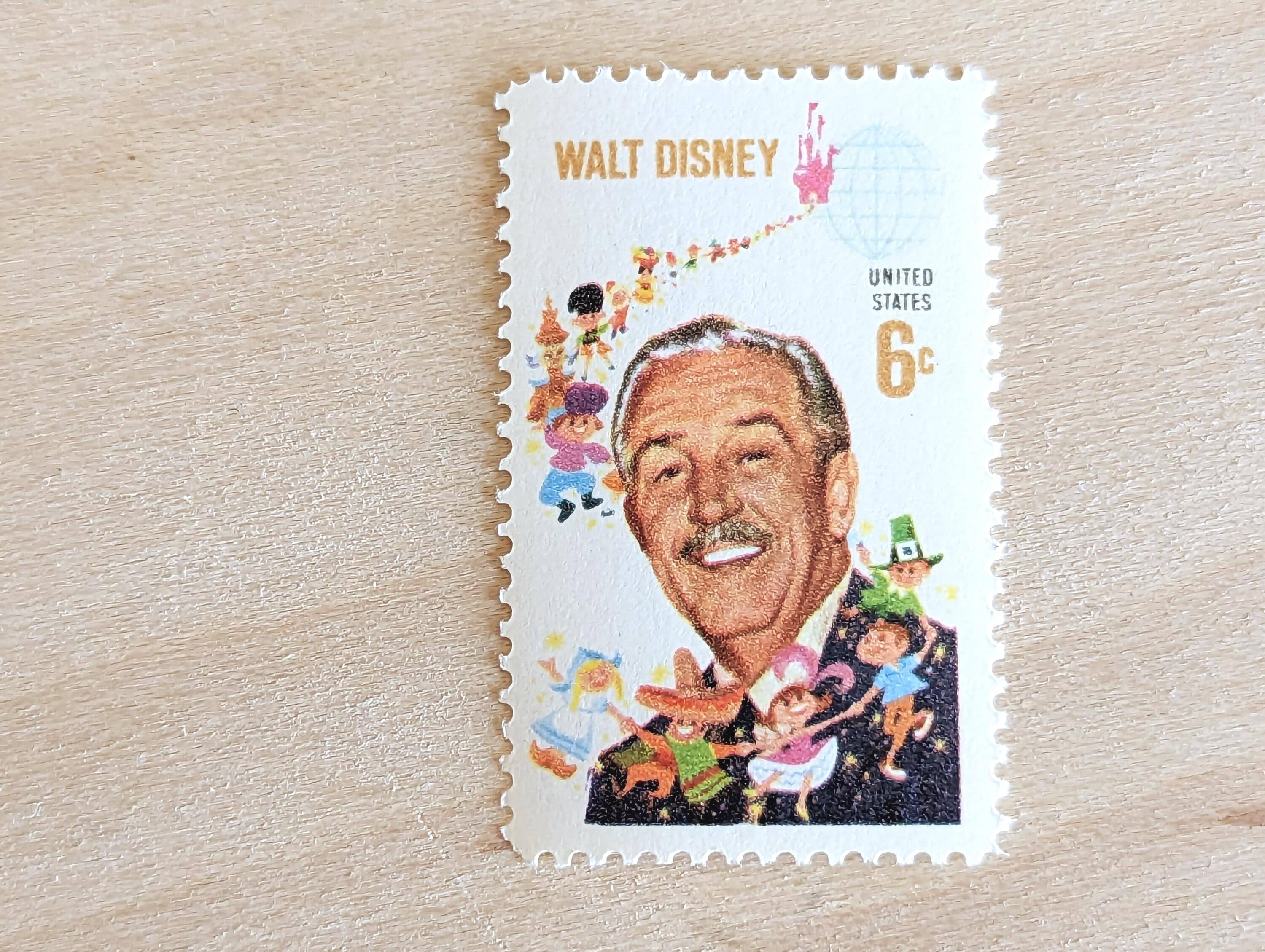 10 Walt Disney Stamps, Vintage Unused USPS 6 Cent Stamps, 1968, Gummed ...