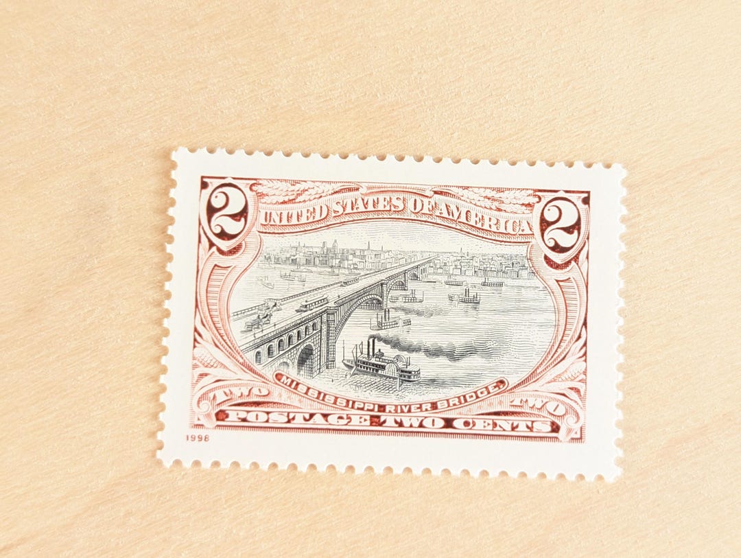 5 Mississippi River Bridge Stamps, Vintage Unused USPS 2 Cent Postage ...