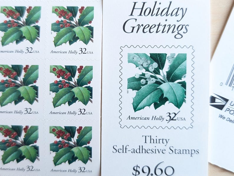 Booklet of 30 Holiday Greetings US Postage Stamps, 32 Cent Stamps ...