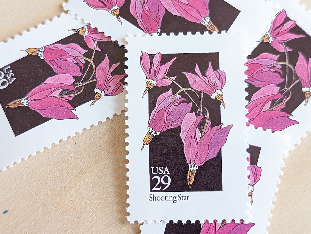 5 Shooting Star Wildflower Stamps, Vintage Unused USPS 29 Cent Postage ...