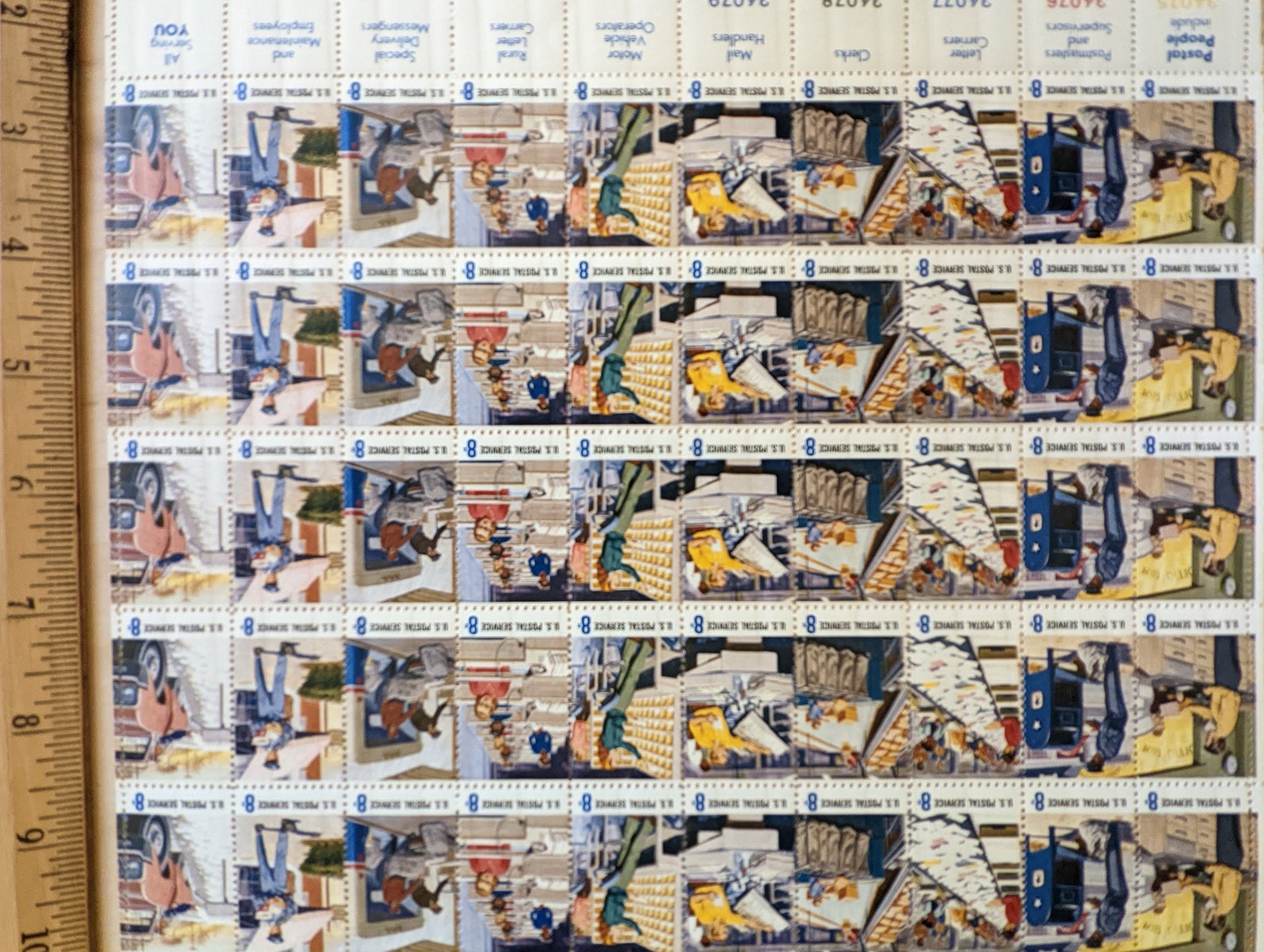 Sheet of 50 Postage Stamps, 8 Cent Stamps, 1972, U.S. Postal Service ...