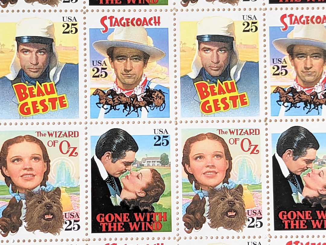 Sheet of 40 Wizard of Oz, Stagecoach, Beau Geste and Gone With the Wind ...
