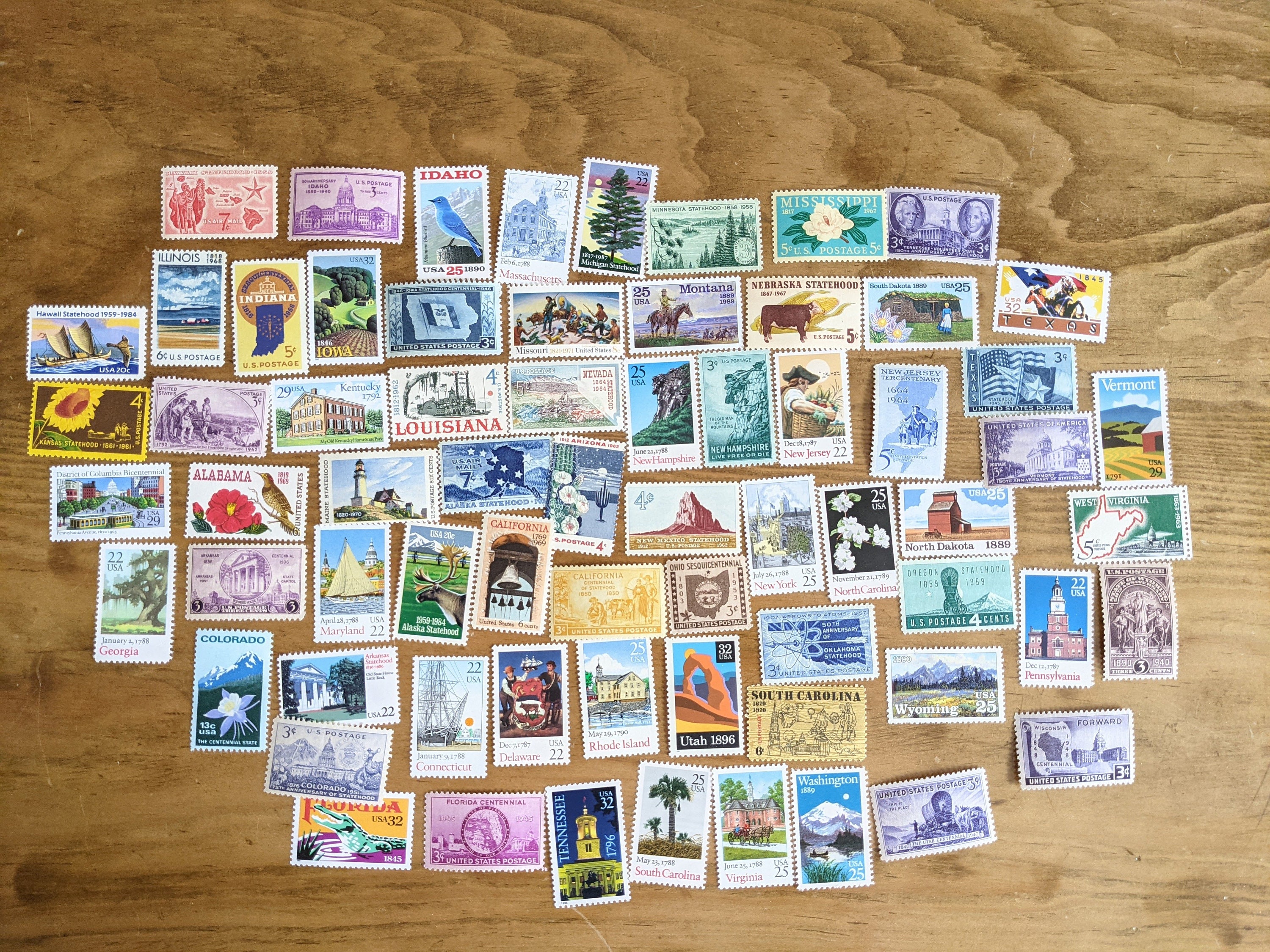 Choose Your State One Stamp or Full 50 State Set & Washington - Etsy