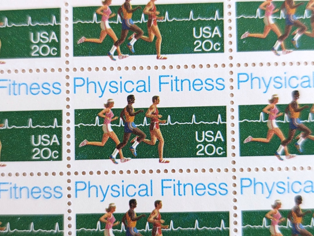 Sheet of 50 Physical Fitness Stamps, 1983 Unused Postage Stamps, 20 ...