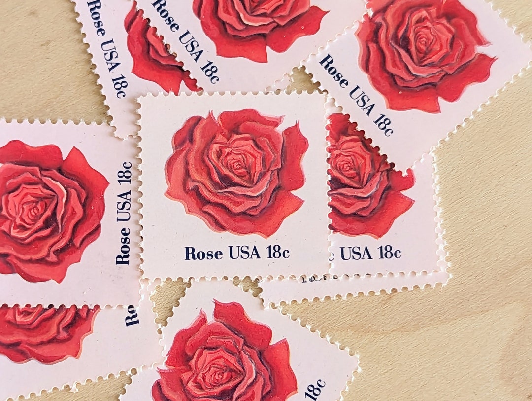 10 Rose Stamps Unused Postage Stamps 18 Cent Stamps Pink - Etsy