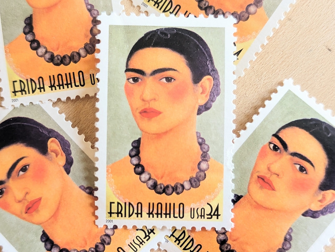5 Frida Kahlo Stamps, 34 Cent Unused Postage Stamp, Self Portrait ...