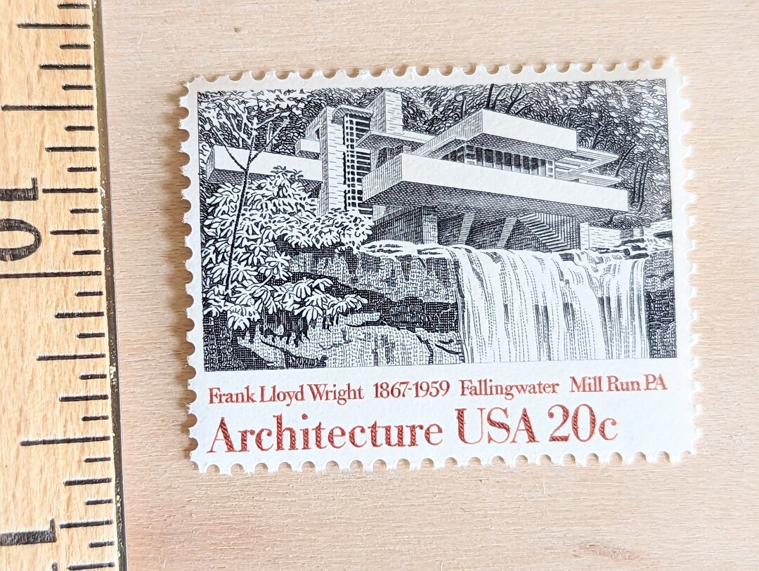 10 Frank Lloyd Wright Fallingwater Mill Run PA Architecture Stamps ...