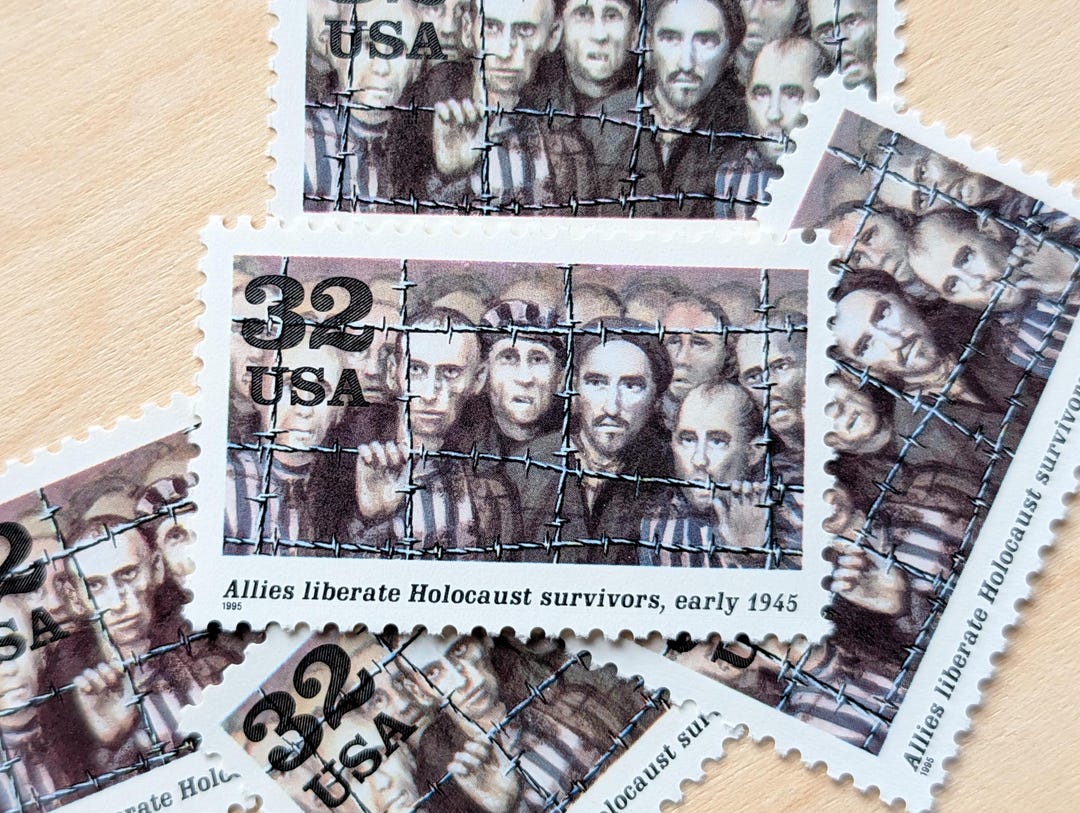 5 Holocaust Survivors WWII Stamps, Vintage Unused USPS 32 Cent Postage ...