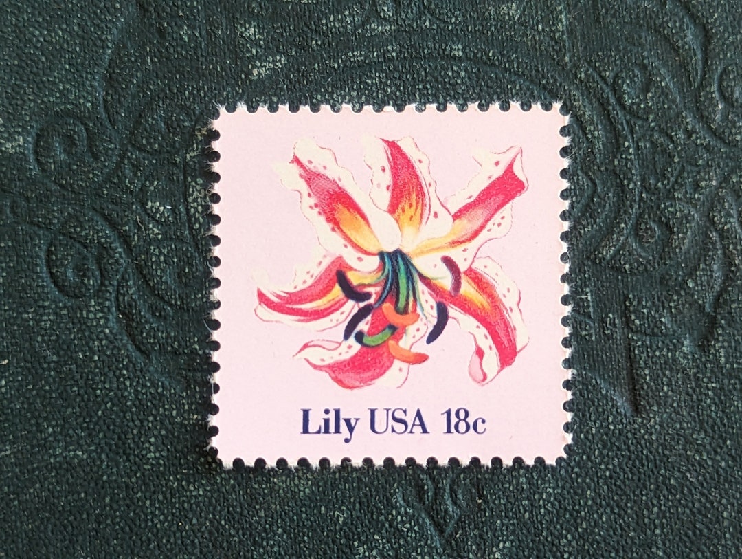 10 Lily Stamps, Unused Postage Stamps, 18 Cent Stamps, Pink Stamps ...