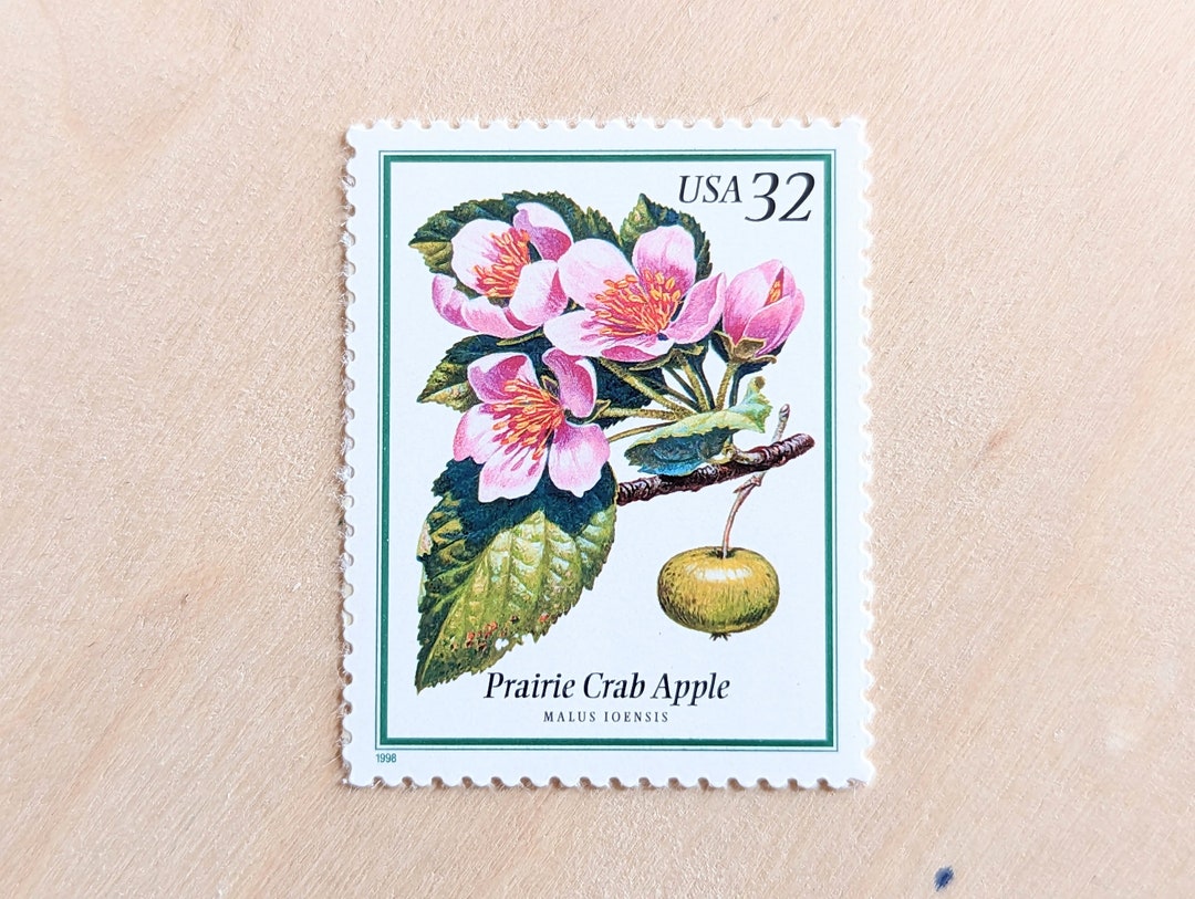5 Prairie Crab Apple Stamps, 32 Cent, Flowering Tree Stamps, 1998 ...
