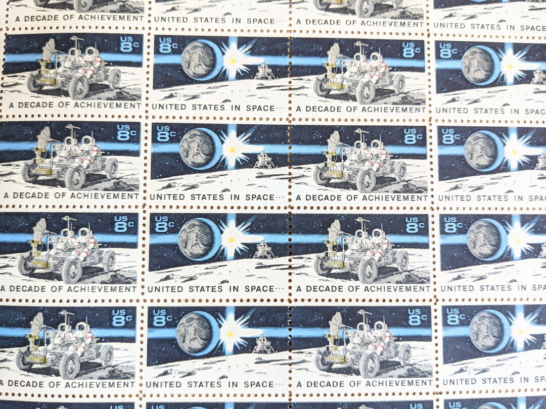 Sheet of 50 United States in Space, Decade of Achievement 8 Cent 1971 ...