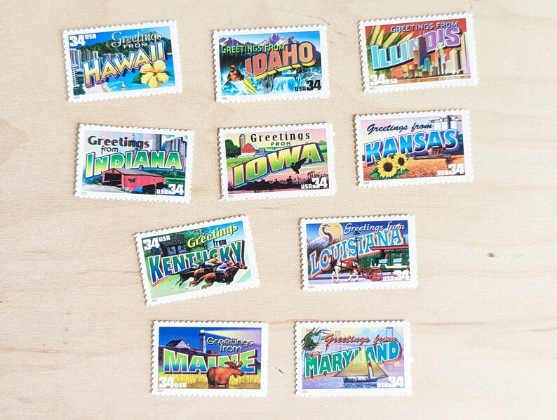 Choose Your State Greetings From. . . Vintage Style Postcard Postage ...