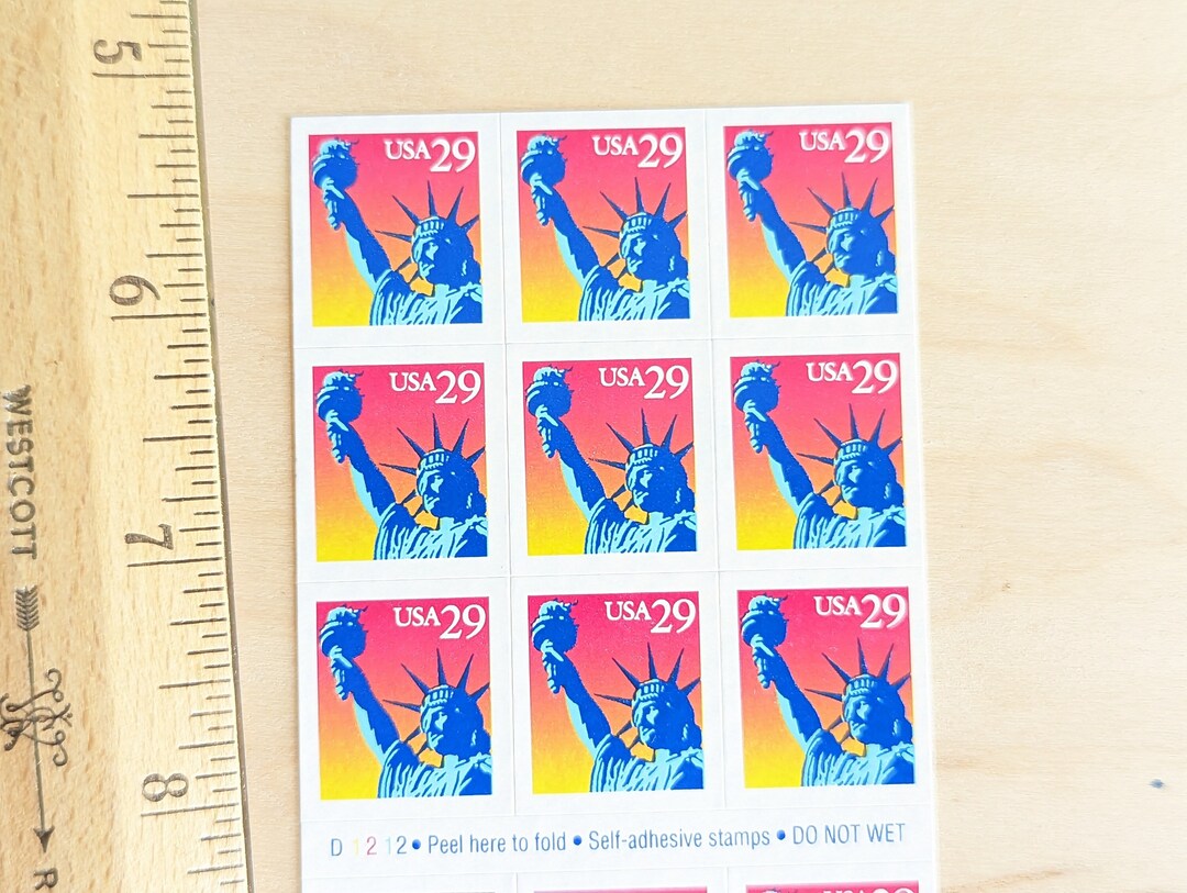 Sheet of 18 Statue of Liberty Sunset Postage Stamp, 29 Cent Stamps, US ...