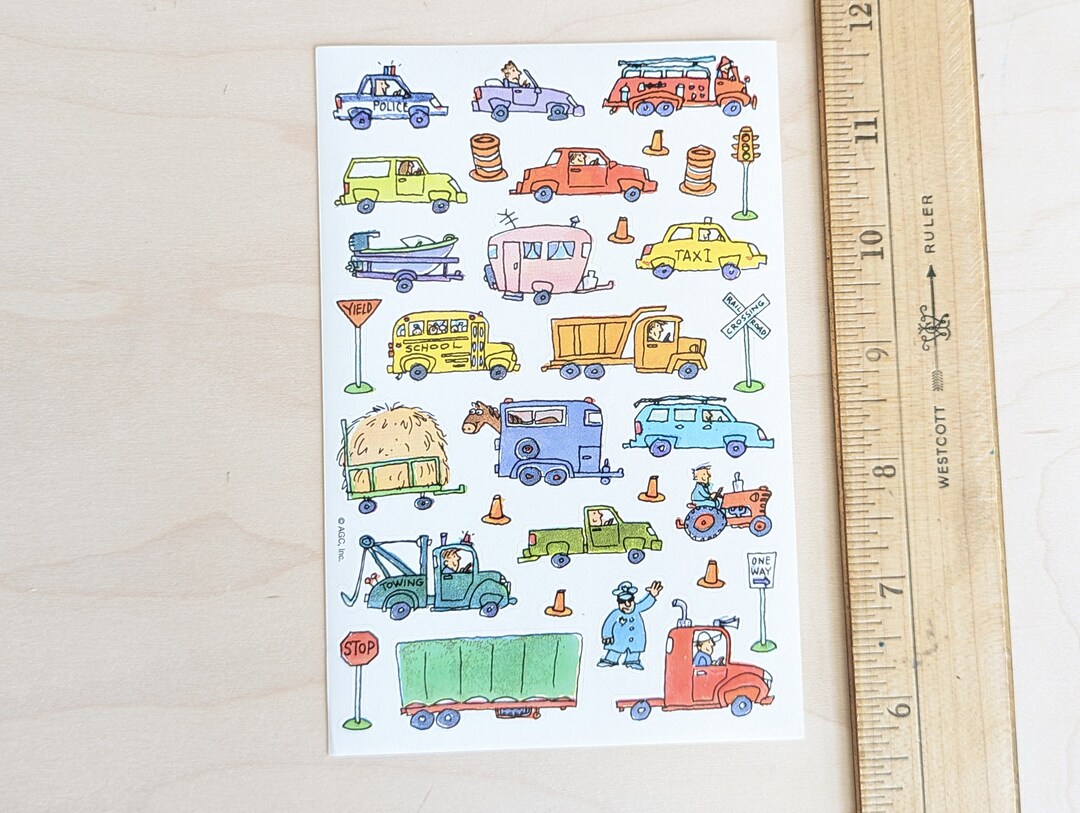 Transportation Sticker Sheet, 4x6 Inch Sticker Sheet, 32 Stickers, AGC ...