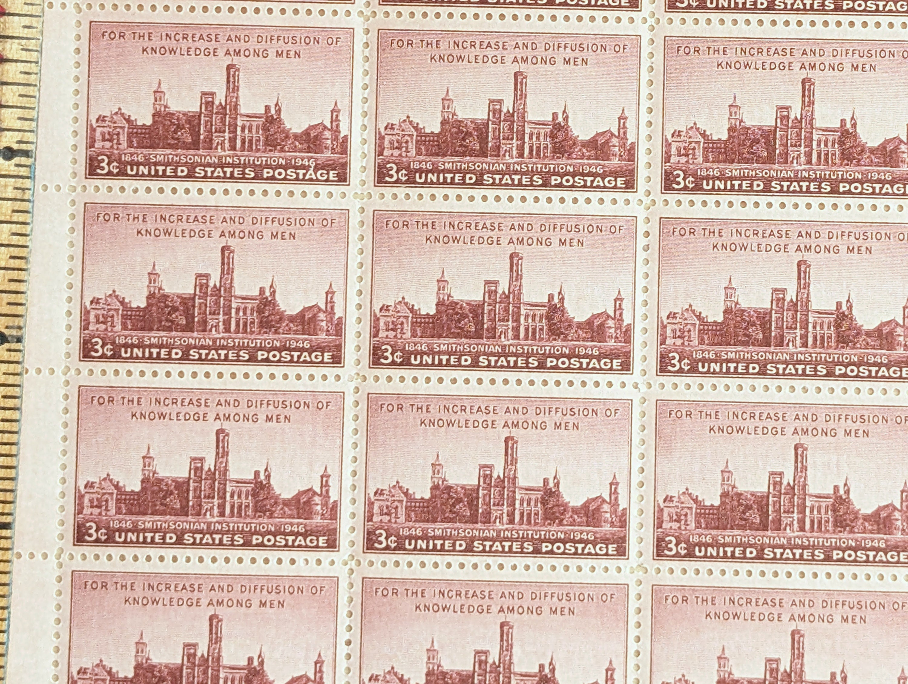Smithsonian Institution Stamps, 3 Cent 1946 Unused US Postage Stamps ...