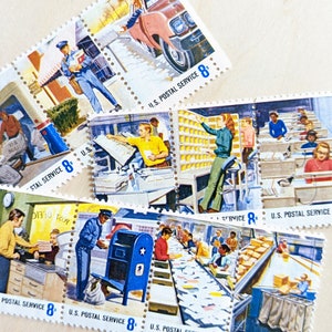 10 U.S. Postal Service Stamps, 1973 Unused Postage Stamps, 8 Cent ...