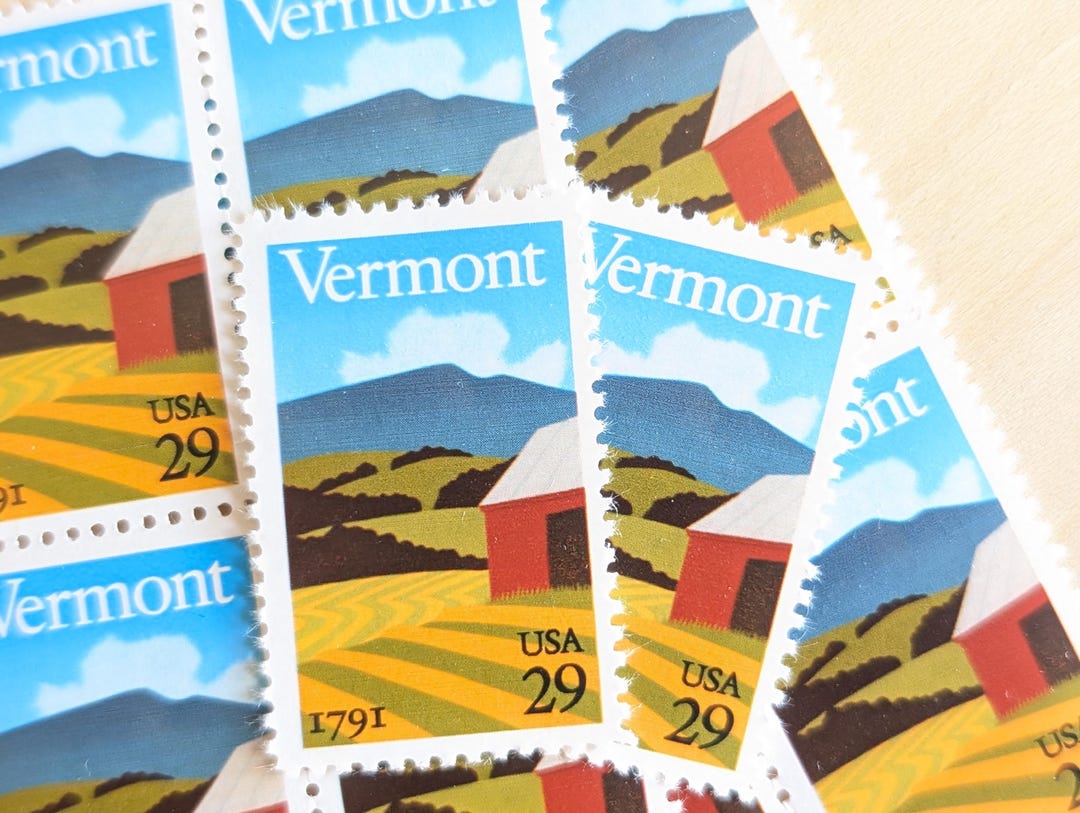10 Vermont Stamps, 29 Cent, 1991 Unused Postage Stamps, Vintage ...