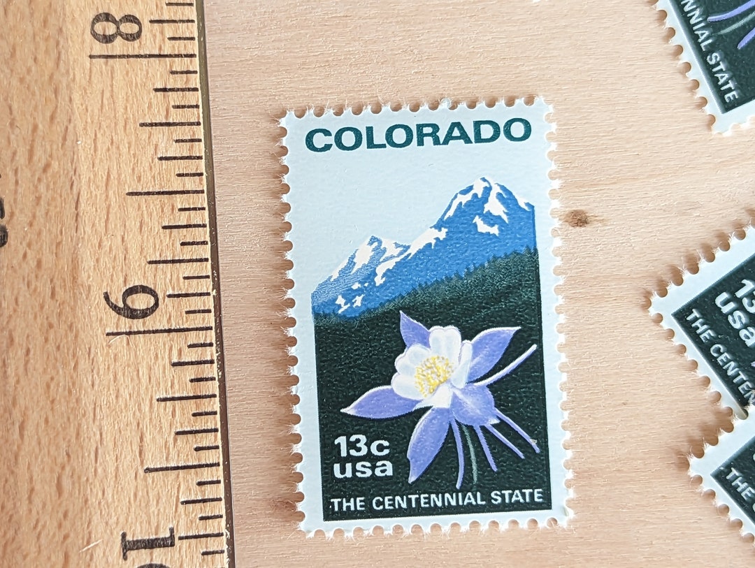 10 Colorado Stamps, Statehood Stamps,1977 Unused Postage Stamps, 13 ...