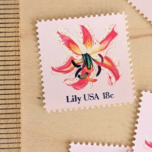 10 Lily Stamps, Unused Postage Stamps, 18 Cent Stamps, Pink Stamps ...