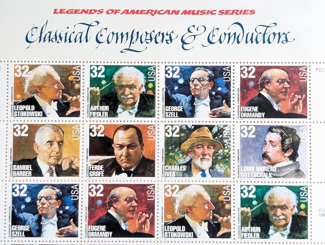 Sheet of 20 Classical Composers and Conductors Stamps, 1997, Legends of ...