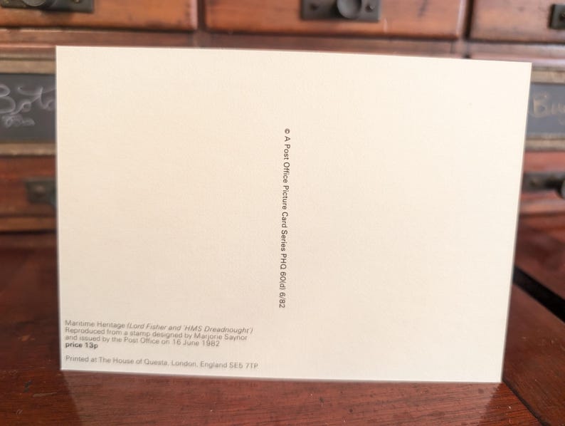 Unused Lord Fisher/hms Dreadnought Postcard, 1982, Meritime Heritage ...