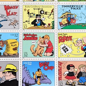 Comic Strip Classics Stamp Sheet of 20 Stamps 1995, 32 Cent Stamps, US ...