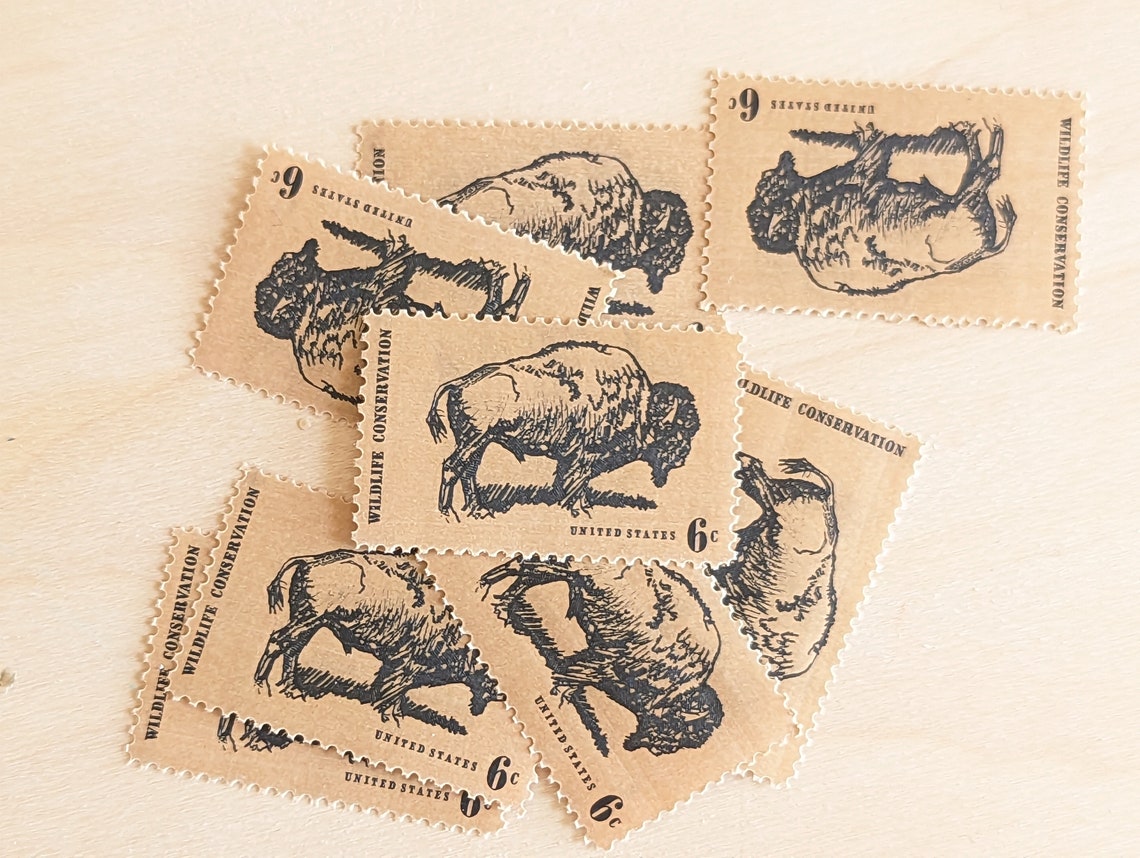 10 Wildlife Conservation Bison Stamps 6 Cent 1970 Unused - Etsy