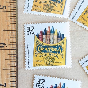 5 Crayola Crayons Stamps, 32 Cent, 1998, 1900s Celebrate the Century ...