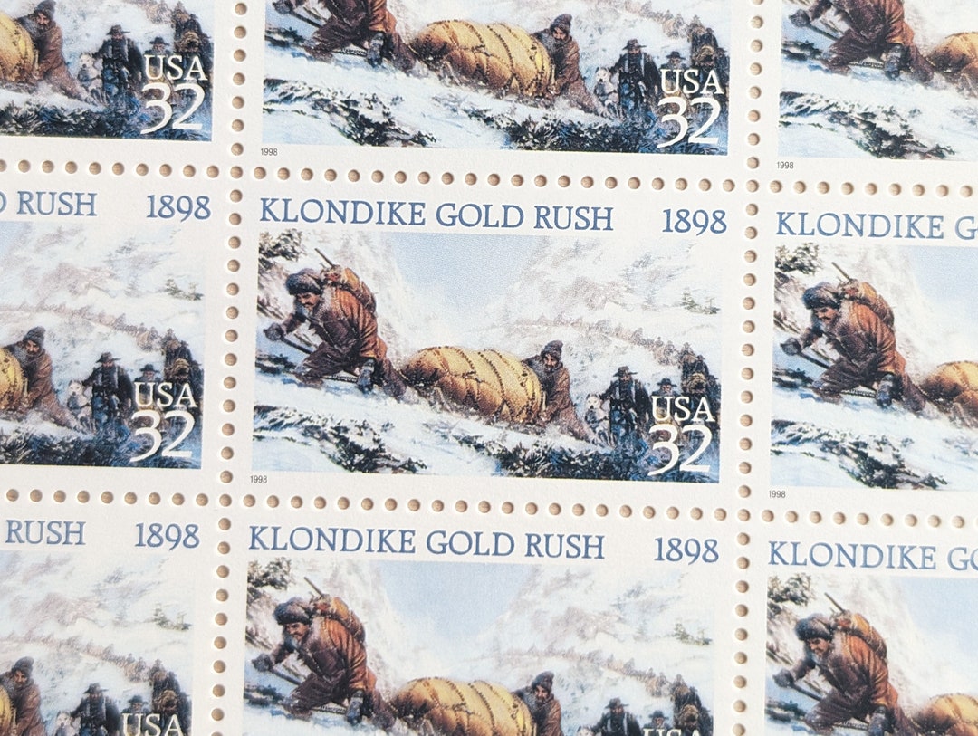 Sheet of 20 Klondike Gold Rush 1898, 32 Cent Stamp, 1997 Unused US ...