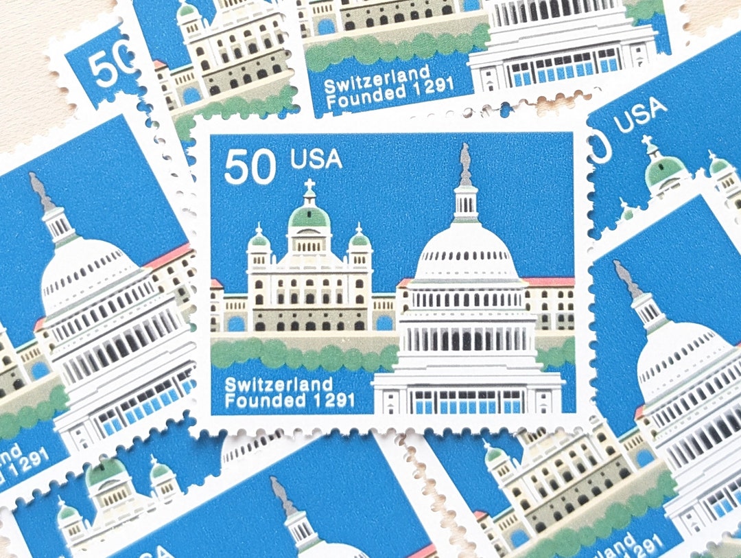 10 Switzerland Founded 1291 Unused Postage Stamps, 50 Cent Stamps, 1991 ...