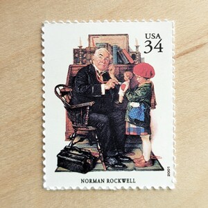 5 Norman Rockwell Stamps, the Saturday Evening Post, 34 Cent, American ...