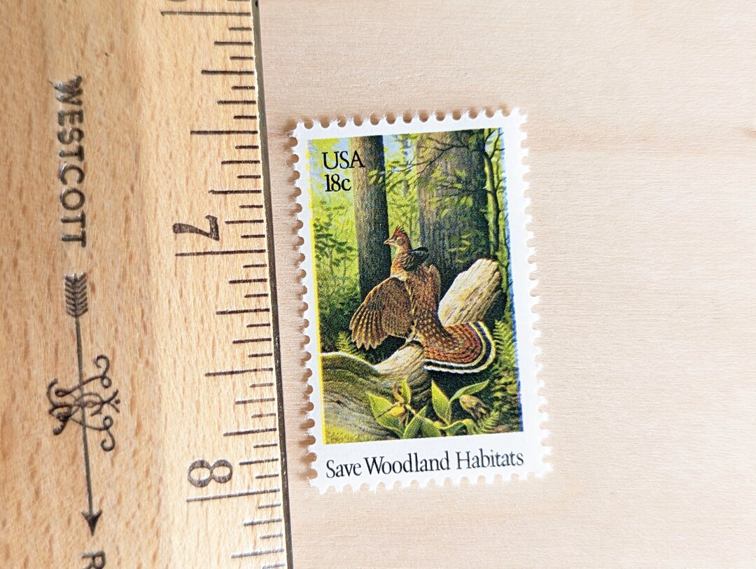 10 Save Woodland Habitats Stamps, Vintage Unused USPS 18 Cent Stamps ...