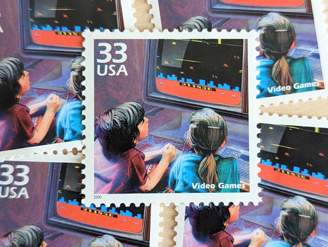 5 Video Games Stamps, Vintage Unused USPS 33 Cent Postage Stamps, 1980s ...