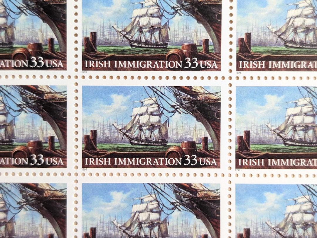 Sheet of 20 Irish Immigration Stamps, Unused US Postage Stamps, 1999 ...