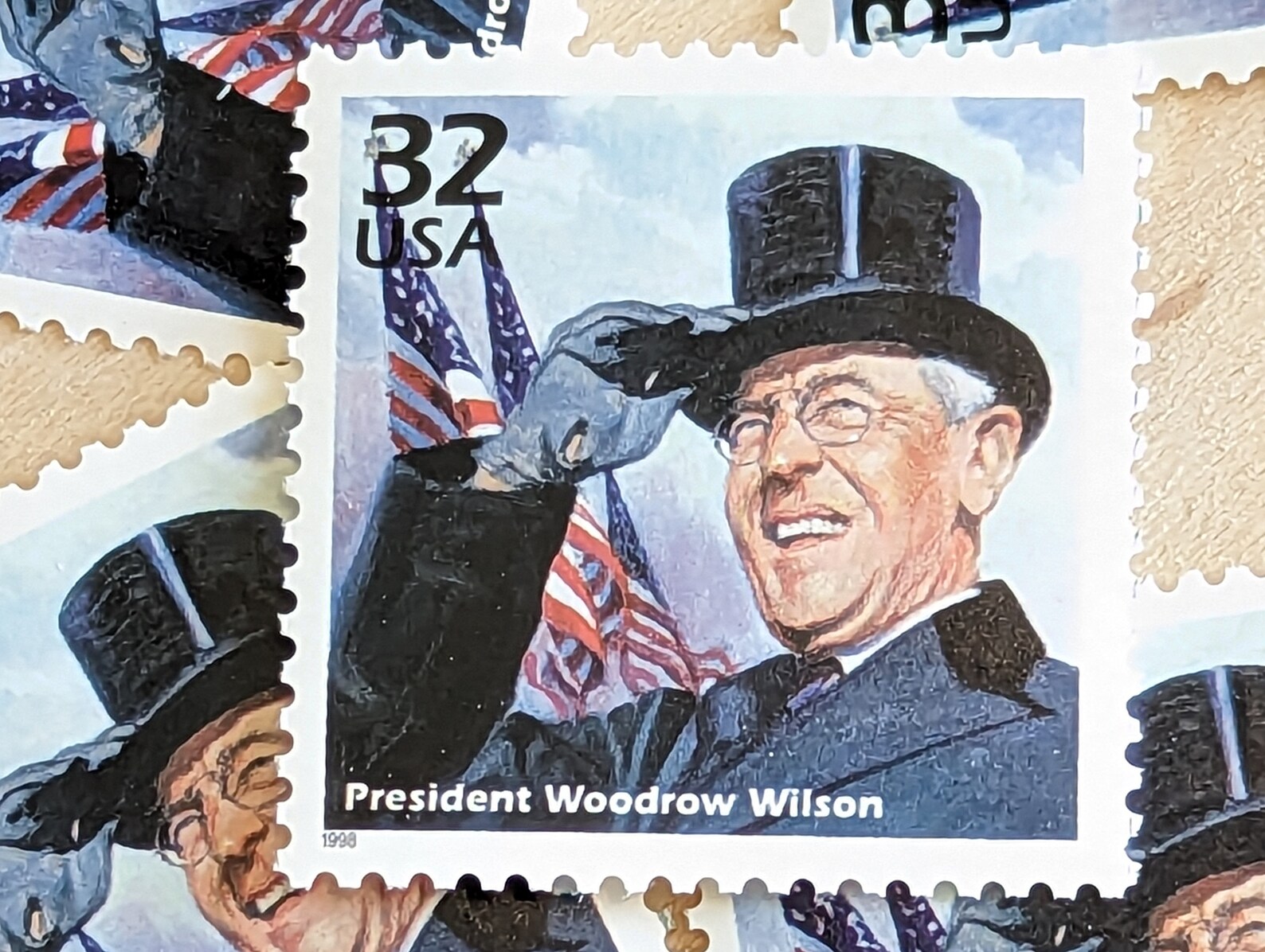 5 Woodrow Wilson, 32 Cent, 1998, 1910s Celebrate the Century, Unused ...