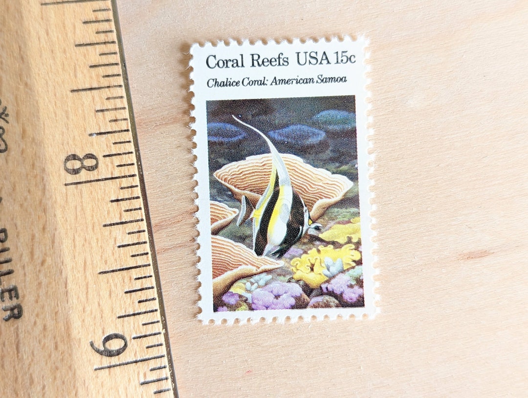 10 Coral Reefs Stamps, Chalice Coral: American Samoa, 1980 Unused ...