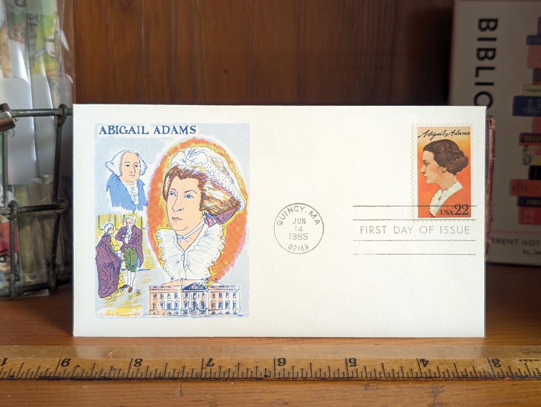 Doris Gold Cachet, Abigail Adams, First Day of Issue 22 Cent Stamp ...
