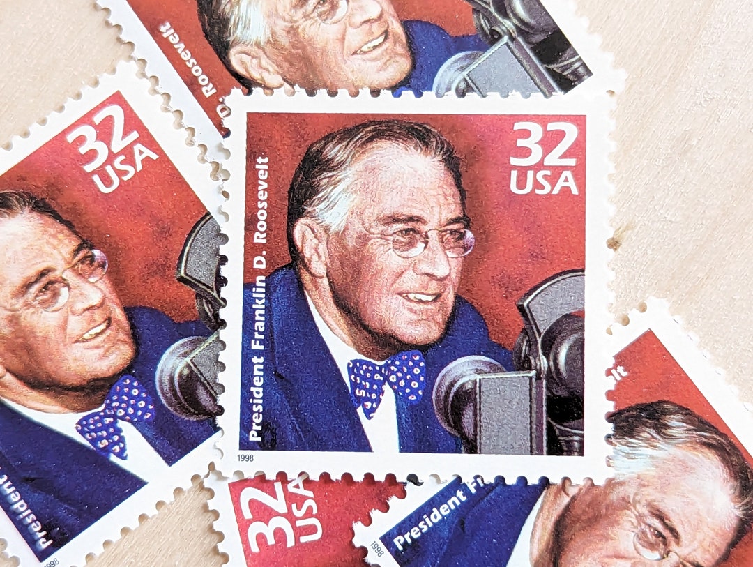 5 President Franklin D Roosevelt Stamps, 32 Cent, 1998, 1930s Celebrate ...