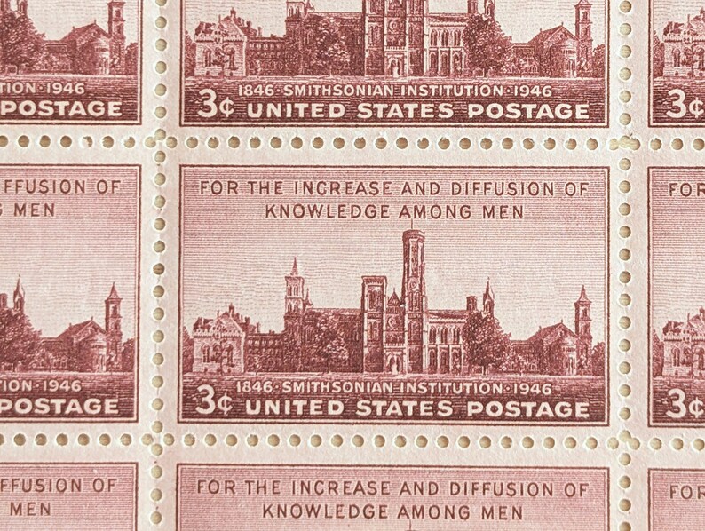 Smithsonian Institution Stamps, 3 Cent 1946 Unused US Postage Stamps ...