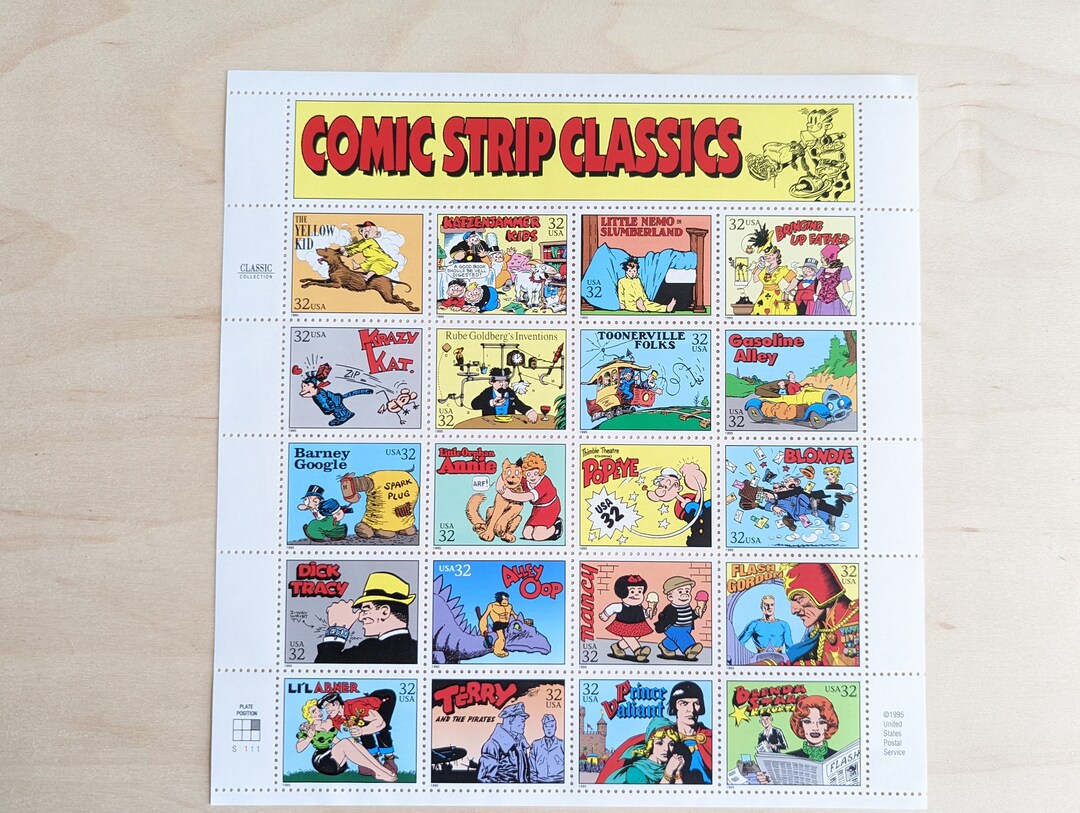 Comic Strip Classics Stamp Sheet of 20 Stamps 1995, 32 Cent Stamps, US ...