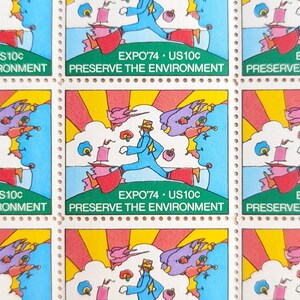 Sheet of 40 Expo 1974 Preserve the Environment Postage Stamp, 10 Cent ...