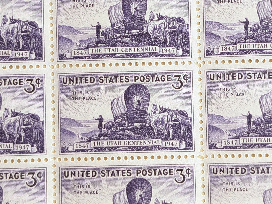Utah Centennial, This is the Place Stamps, 3 Cent 1947 Unused US ...
