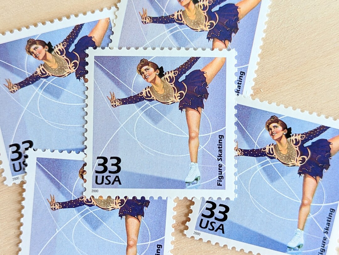 5 Figure Skating Stamps, 33 Cent, 1998, 1980s Celebrate the Century ...